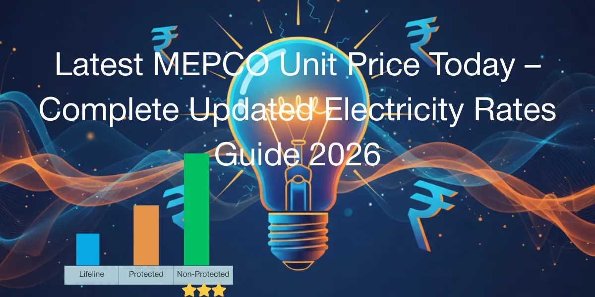 Latest MEPCO Unit Price Today 2026 – New Electricity Tariff In Pakistan